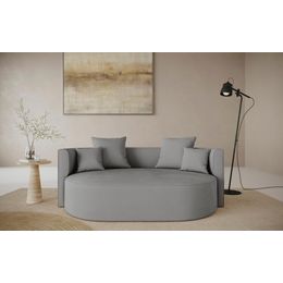 2,5-Sitzer, B:200cm H:98cm T:145cm, grau, LeGer Home by Lena Gercke, Sofas, "ISALIE, rundes Loungesofa, mit Kissen, perfekt gepolstert", moderne