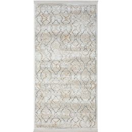 Teppich, B:80cm H:10mm L:150cm, beige, MyFlair M&Ouml;BEL & ACCESSOIRES, Polyester, Wohnzimmer, Teppiche, "My Floor, LAGERR&Auml;UMUNG", Kurzflor, Retro-Style,