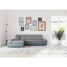 Ecksofa DOMO collection, B:300cm H:80cm T:172cm, bunt, Kunstleder SOFTLUX / Struktur (90% Polyester/ 10% Polyacryl);Microfaser PRIMABELLE (100%
