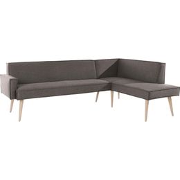 Eckbank, B:158cm H:84cm T:239cm, grau, exxpo - SOFA FASHION, 100% Polyester, Esszimmer, Sitzb&auml;nke, "Lungo, moderne Kedernaht, bequem und elegant,