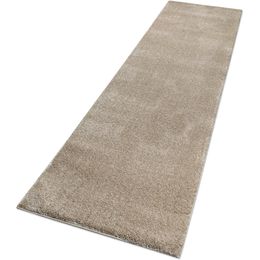 Hochflor-Teppich OTTO HOME, B:80cm H:25mm L:400cm, beige, Polyester, Teppiche, "Yvaine, auch als Läufer erhältlich", Langflor, Shaggy, dichter