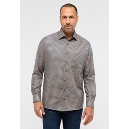 Eterna Herren Langarmhemd "MODERN FIT"dunkelbraun, Gr. 45, Twill, 100% cotton, Hemden, NON IRON (b&uuml;gelfrei)