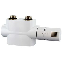 XIMAX Heizk&ouml;rperthermostat, B:5cm H:9cm T:19cm, wei&szlig;, Heizk&ouml;rperthermostate, Mittenanschlussgarnitur, Multiblock-Set, universal, wei&szlig;
