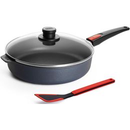 Schmorpfanne "Diamond Lite", &Oslash; 28cm + H&ouml;he 7cm, grau, WOLL MADE IN GERMANY, Pfannen, Induktion, inkl. Pfannenwender, abnehmbarer Stiel, Made in