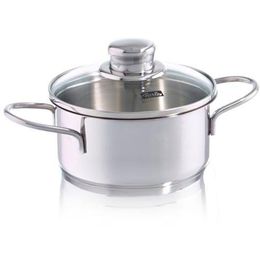 Fissler Kochtopf "Häppchen", 1 l + Ø 14cm + Höhe 12,5cm, silber, Töpfe, Induktions-geeignet, inklusive Glasdeckel