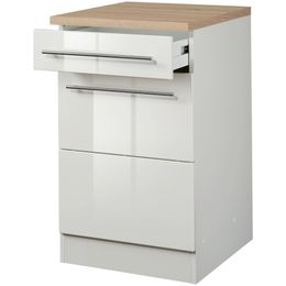 Unterschrank KOCHSTATION, B:50cm H:85cm T:60cm, wei&szlig;, Holzwerkstoff, MDF, K&uuml;che, Schr&auml;nke, "KS-Wien", Breite 50 cm, mit 1 T&uuml;r und 1 Schubkasten