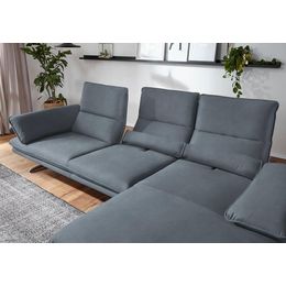 Ecksofa W.Schillig, B:291cm H:94cm T:164cm, blau, Longlife Xtra-Leder Z69: Das feinnarbige, gedeckte Softleder Z69 besticht durch seine