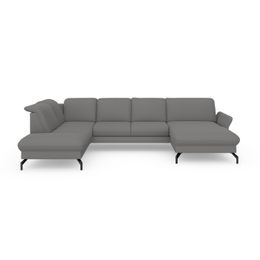 Sit & More Wohnlandschaft SIT & MORE, B:338cm H:84cm T:207cm, grau, Sofas, "Fashion U-Form", wahlweise mit Kopfteilverstellung, Vorziehsitz, motorisch,