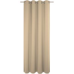 Vorhang Adam, B:142cm H:295cm, beige, Baumwolle (Bio-Baumwolle), Wohnzimmer, Gardinen, "Uni Collection light", aus 100% Bio-Baumwolle