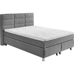 Boxspringbett, B:155cm L:210cm, grau, Westfalia Schlafkomfort, Bezug: 100% Polyester;Polsterung: 100% Polyester, Komplettbetten, wahlweise mit