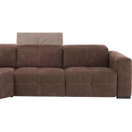 Ecksofa Egoitaliano, B:300cm H:100cm T:274cm, braun, Luxus-Micofaser Lederoptik (100% Polyester) ist ein neues technisches Gewebe mit einem visuellen
