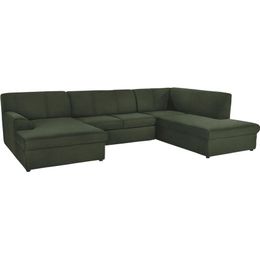 Wohnlandschaft DOMO collection, B:320cm H:78cm T:213cm, gr&uuml;n, Sofas, "Topper, elegant und zeitlos, komfortabel, U-Form", wahlweise mit Bettfunktion