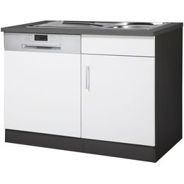 Sp&uuml;lenschrank KOCHSTATION, B:110cm H:85cm T:60cm, grau, Holzwerkstoff, K&uuml;che, Schr&auml;nke, "KS-Paris"