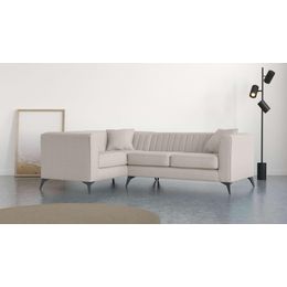 Ecksofa Home Affaire, B:240cm H:74cm T:167cm, beige, 100% Polyester, Wohnzimmer, Sofas, "MATTHEW L-Form ideal f&uuml;r kleine R&auml;ume, Ma&szlig;e B/T/H: