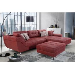 Jockenh&ouml;fer Ecksofa, B:358cm H:91cm T:119cm, rot, JOCKENH&Ouml;FER GRUPPE, Luxus-Microfaser ALCATOP (100% Polyester);Luxus-Microfaser in Antiklederoptik (100%