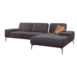 Ecksofa W.Schillig, B:319cm H:88cm T:178cm, grau, Longlife Xtra-Leder Z73: Naturwalkleder der Luxusklasse aus den erlesensten Rohh&auml;uten. Hautst&auml;rke