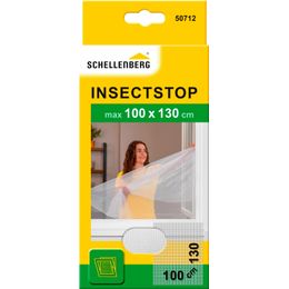 Schellenberg Fliegengitter-Gewebe "für Fenster ohne bohren", B/H: 100cm x 130cm, 1er Pack, weiß, Insektenschutzgitter, Insektenschutz mit Klettband,