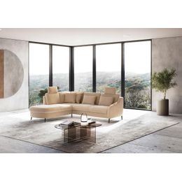 Sit & More Ecksofa SIT & MORE, B:257cm H:90cm T:239cm, braun, 100% Polyester, Wohnzimmer, Sofas, "Soul L-Form", wahlweise mit Bettfunktion und Bettkasten oder