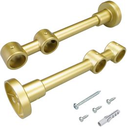 Doppeltr&auml;ger Liedeco, L:17,5cm &Oslash;:2cm, gold, Gardinenstangenhalterungen, f&uuml;r Gardinenstangen &Oslash; 20 mm