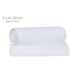 Handtuch Carl Ross, B:50cm L:100cm, wei&szlig;, Frottee, Obermaterial: 100% Baumwolle, Handt&uuml;cher, "HygieniCotton", mit 2 Aufh&auml;ngekordeln
