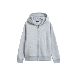 Gant Jungen Sweatshirt "Sweatjacke The Original Full Zip Sweat Hoodie", grau, Gr. 134, Obermaterial: 87% Baumwolle CO. 13% Polyester PES., Sweatshirts