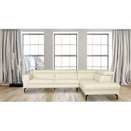 Ecksofa Places of Style, B:305cm H:76cm T:233cm, weiß, Bezug: Luxus-Mikrofaser (100%Polyester);Bezug: NaturLEDER, Wohnzimmer, Sofas, "Olanta, modern