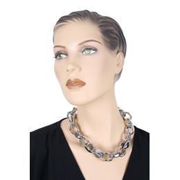 Damen Kette mit Anh&auml;nger "Glam Loop", silber, Basic, Collezione Alessandro, PTFE-Kunststoff, Halsketten, elegante Gliederkette