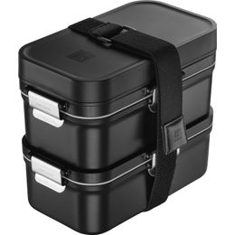 Zwilling Lunchbox "Fresh & Save", schwarz, Lebensmittelaufbewahrungsbehälter, Vakuum Lunch Box to Go, Modulares Boxensystem