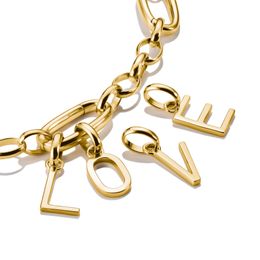 Thomas Sabo Damen Charm Buchstabe "Charm Alphabet/Buchstabe - Connect", E, gold, Silber 925 (recycelt), Charms