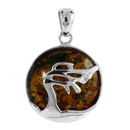 OSTSEE-SCHMUCK Damen Kettenanh&auml;nger "OSTSEE-SCHMUCK Anh&auml;nger Windfl&uuml;chter 21 mm", 32 x 21mm, Silber 925 (Sterlingsilber), 3,4 g, wei&szlig;, Silber 925