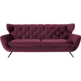 3-Sitzer 3C CANDY, B:225cm H:94cm T:95cm, rot, Samt-Optik (100% Polyester), Sofas, "Beatrice, extravagantes Megasofa, bequem, K&uuml;chensofa", mit