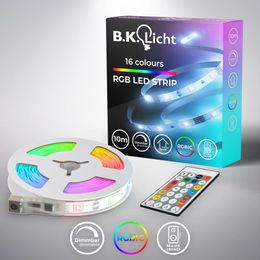B.K.LICHT LED Stripe "RGBIC LED Strip, 10 m, mit Musiksensor", Flammen 300 Stk., Kabellänge 150m, weiß, Lichterketten, Lichtleiste, Band mit