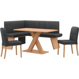 Eckbankgruppe Home Affaire, B:185cm H:88cm T:150cm, schwarz, FSC-zertifizierter Holzwerkstoff, FSC-zertifiziertes Massivholz, Polyester, Küche,