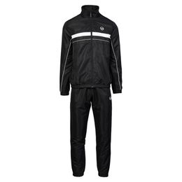 Sergio Tacchini Herren Trainingsanzug "ZELMA Herren", schwarz-weiß, Gr. L, 100% POLYESTER, Sportanzüge, Trainingsanzug Herren, Tracksuit, Retro,