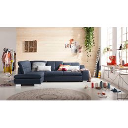 Ecksofa, B:292cm H:89cm T:212cm, blau, SET ONE BY Musterring, 100% Polyester, Wohnzimmer, Sofas, "SO 1200 inkl. Sitztiefen- & R&uuml;ckenverstellung f&uuml;r