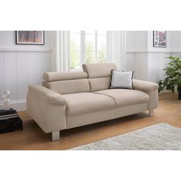 3-Sitzer COTTA, B:193cm T:104cm, beige, Microfaser PRIMABELLE (100% Polyester);Kunstleder SOFTLUX;Feinstruktur (100% Polyester);Kunstleder