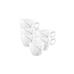 Seltmann Weiden Espressotasse "Espressotassen Trio Highline 0,11 l 6er Set wei&szlig;-grau", 6 tlg., grau, Trinkgef&auml;&szlig;e