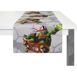 Tischl&auml;ufer WIRTH, B:150cm L:50cm, grau, Polyester, Tischdecken, "Turtles", Nickelodeon