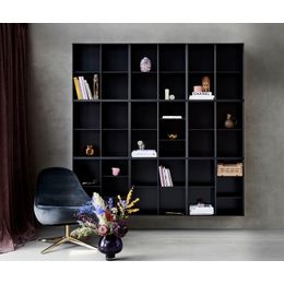 Regal, B:70cm H:70cm T:27cm, schwarz, HAMMEL FURNITURE, K&uuml;che, Regale, "Mistral, Hochwertig H&auml;ngeregal, Wandregal, Verstellbar Einlegeb&ouml;den", B:70