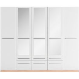 Kleiderschrank Priess, B:230cm H:193cm T:54cm, wei&szlig;, Holzwerkstoff, Schlafzimmer, Schr&auml;nke, "Schrank Garderobe W&auml;scheschrank Barcelona in 5 Breiten",