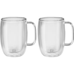 Zwilling Latte-Macchiato-Glas "Sorrento Plus", 12,5cm, 450ml, 2 Stk., transparent, Trinkgefäße, Doppelwandig, Borosilikatglas, 2-tlg., je 450 ml
