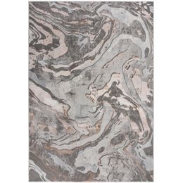Teppich FLAIR RUGS, B:160cm H:12mm L:230cm, rosa, Kunstfaser, Wohnzimmer, Teppiche, "Marbled", dezenter Glanz, mehrfarbig, modernes Marmor-Design