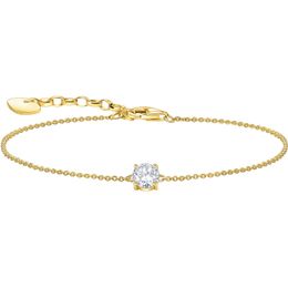 Thomas Sabo Damen Armband "mit großem Zirkonia, A2156-051-14-L19V, -9-L19V, -414-14-L19V", 19, Silber 925 (Sterlingsilber), gold, Silber 925