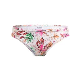 Roxy Damen Bikini-Hose "Printed Beach Classics"weiß happy tropical swim, Gr. XS, 87% Nylon, 13% Elasthan, Badehosen