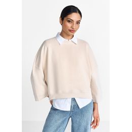 RICHROYAL Damen Sweatshirt "Tencel peached Shirt", wei&szlig;, Gr. XL, Sweatware, Obermaterial: 52% Modal, 42% Polyester, 6% Elasthan, Sweatshirts,