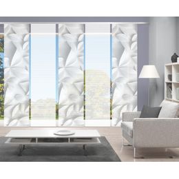 Schiebegardine Vision, B:60cm H:260cm, grau, Polyester, Wohnzimmer, Gardinen, "FLYNN", SET,SCHIEBEVORHANG,BAMBUS,DIGITALDRUCK
