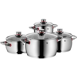 WMF Topf-Set "Quality One Induktion, Kochtopf Set mit Glasdeckel", rot, Töpfe, Dampföffnung, ohne Innenskalierung, für alle Herdarten geeignet