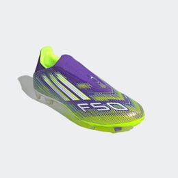 Damen Fußballschuh "F50 LEAGUE LACELESS FIRM/MULTI-GROUND BOOTS", adidas Performance, Gr. 47, lila, Synthetik, Textil, Schuhe, geeignet für Rasen-