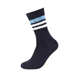 Camano Damen Socken "Socken 2er Pack", Gr. 43, blau, 85% Viskose, 13% Polyamid, 2% Elasthan, gestreift, Socken