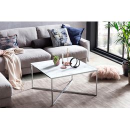 Couchtisch Salesfever, B:80cm H:45cm T:80cm, weiß, Wohnzimmer, Tische, "Caorle Coffeetable im eleganten Stil", Eleganz trifft Funktion: Tischplatte